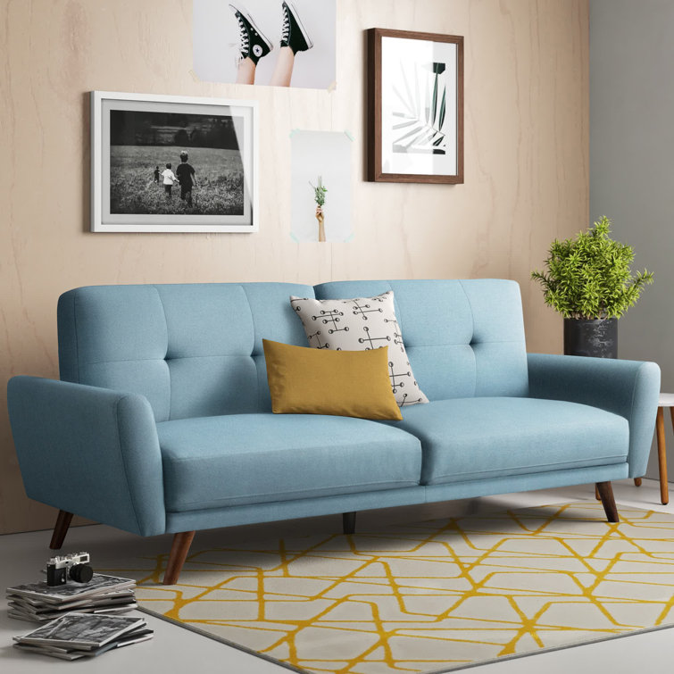 Zipcode Design Bostrom Full / Double 221cm Velvet Split Back Convertible Sofa & Reviews ...